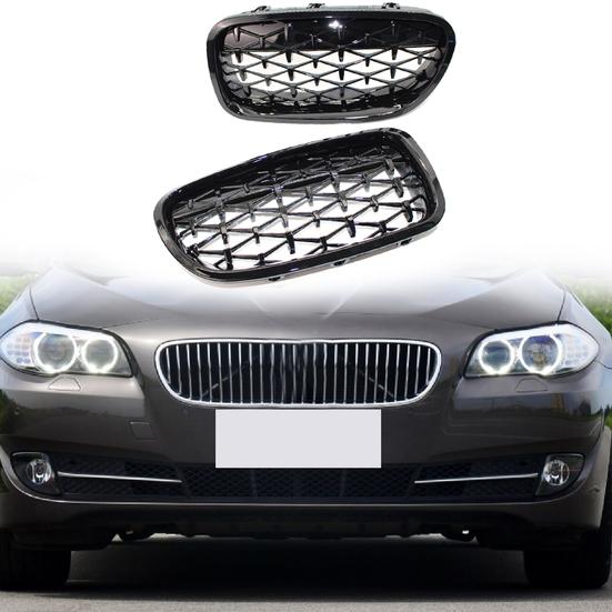 💰Köp billigt online 2Pcs Kidney Black Front Grill Grille Durable Gloss ...