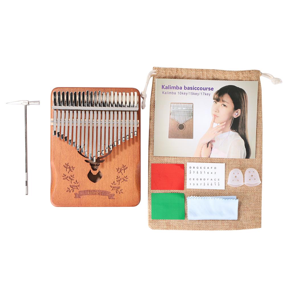Buy Kalimba 21 Key Thumb Piano Solid Portable Mbira Musical Instrument ...