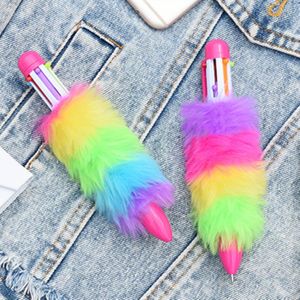 Buy 1Pc 6ColorS Multicolored Plush Ballpoint Pen Multifunction Creative ...