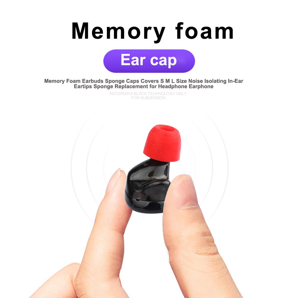 Buy Memory Foam Earbuds Sponge Caps Covers S M L Size Noise Isolating ...