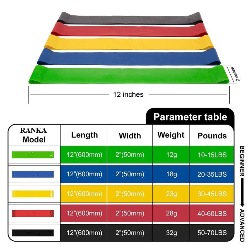 Buy 5 Levels Resistance Band Set Training Workout Rubber Loop Bands ...