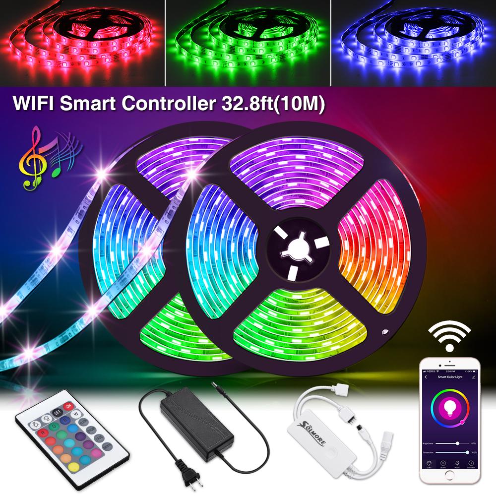 Buy 2*5M LED Strip WiFi Wireless Smart Phone APP Control 300 LED Strip ...