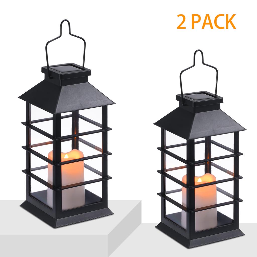 Tomshine Vintage Style Solar Powered Lantern Lights Flickering Flame ...