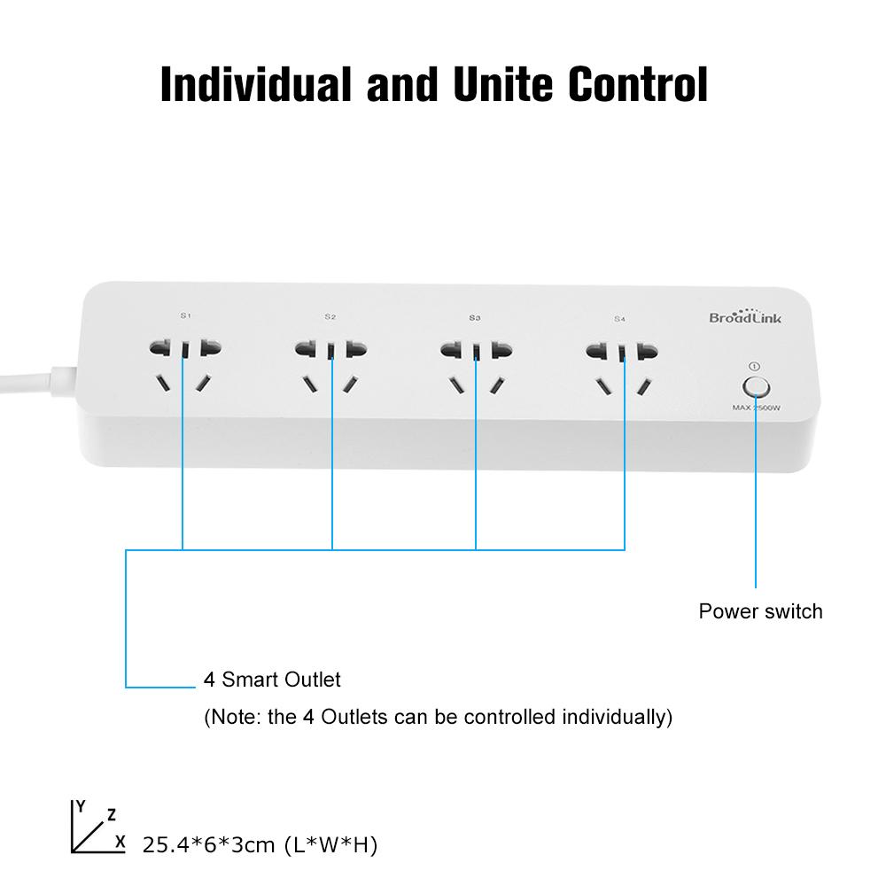 Buy BroadLink MP1 WiFi Smart Power Strip Socket Multi-Plug Timer Switch ...