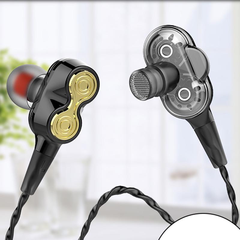 Buy Quad-core Double Moving Circle Earphone Bass 3.5mm In Ear Wire ...