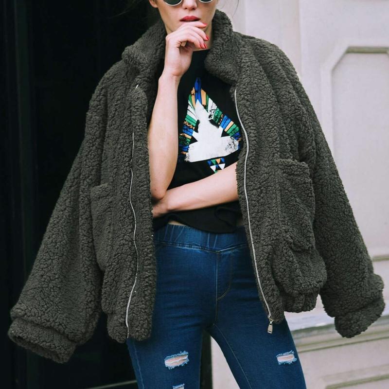 Autumn Winter Women's Winter Coats Outerwear Furry Clothes Coat Fur ...