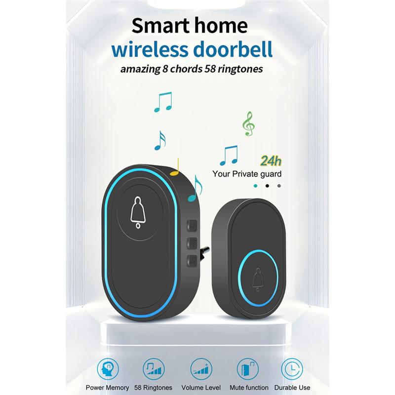Buy Wireless Doorbell 433MHz Smart Home Welcome Chime Door Alarm EU ...