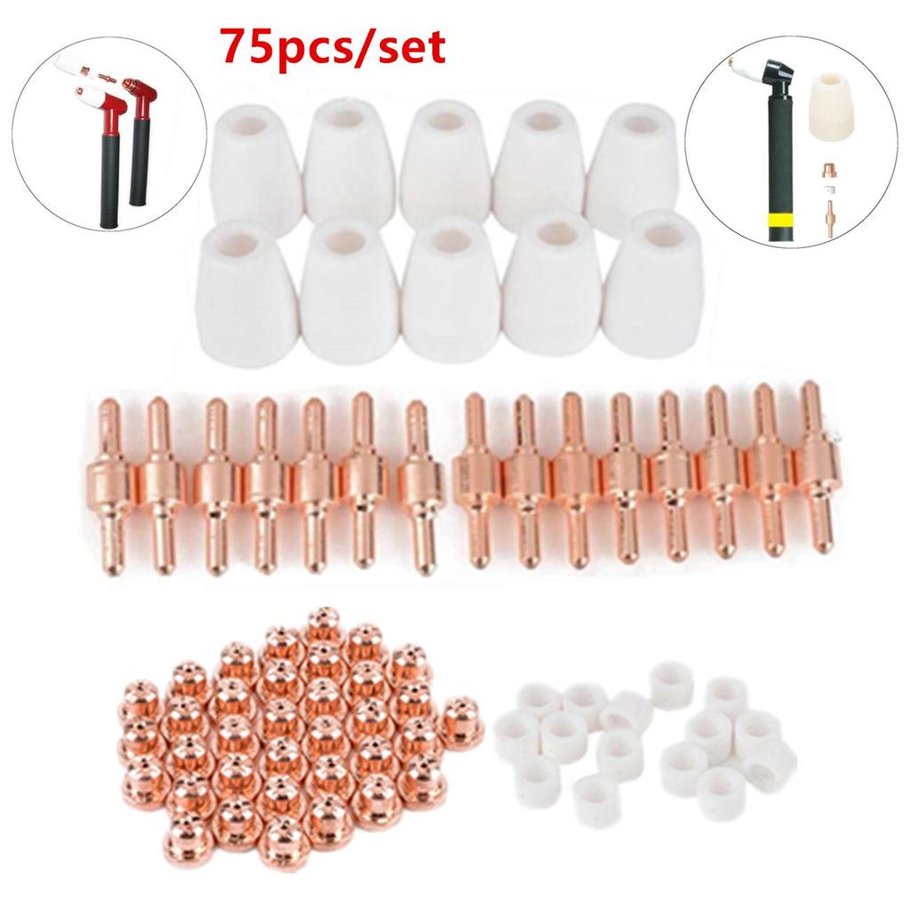 75pcs/set Plasma Tips Electrode For PT-31 LG-40 Plasma Cutting Torch ...