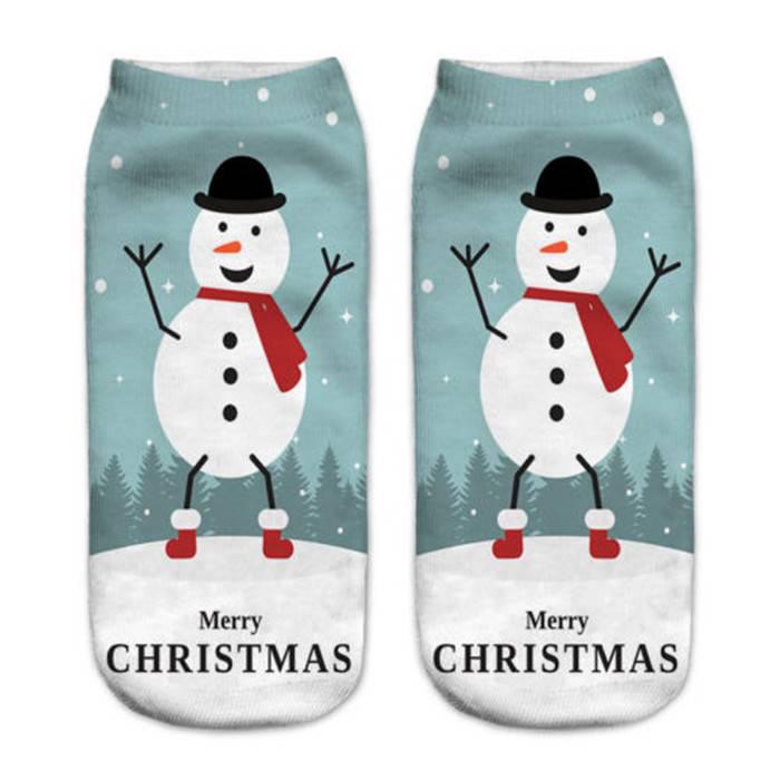 Buy Cotton Christmas Socks Women Girls Sock Santa Snowmen Snowflake ...
