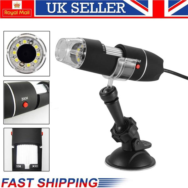 Buy USB Digital Microscope 40X-1000X Electron Microscope with 8 LED ...
