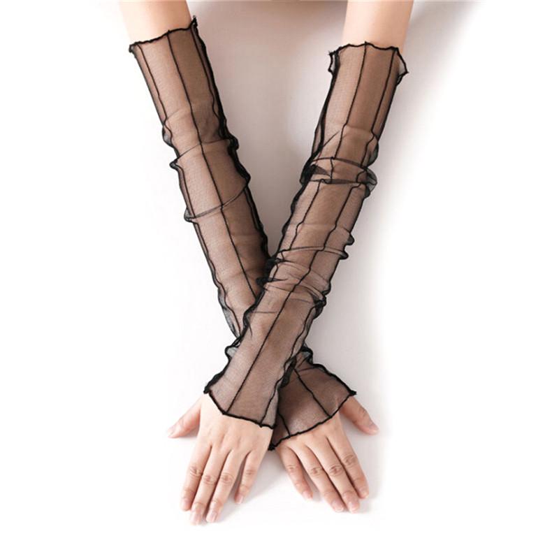 Cheap Sexy Women Line Lady Lace Flower Fashion Shading Long Fingerless ...