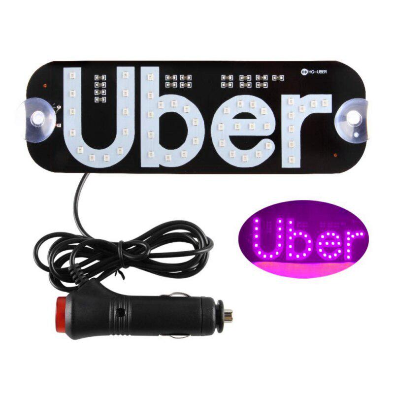 Buy Uber LED Signs 12V Car LED Windshield Lyft Panel Light Car Window ...