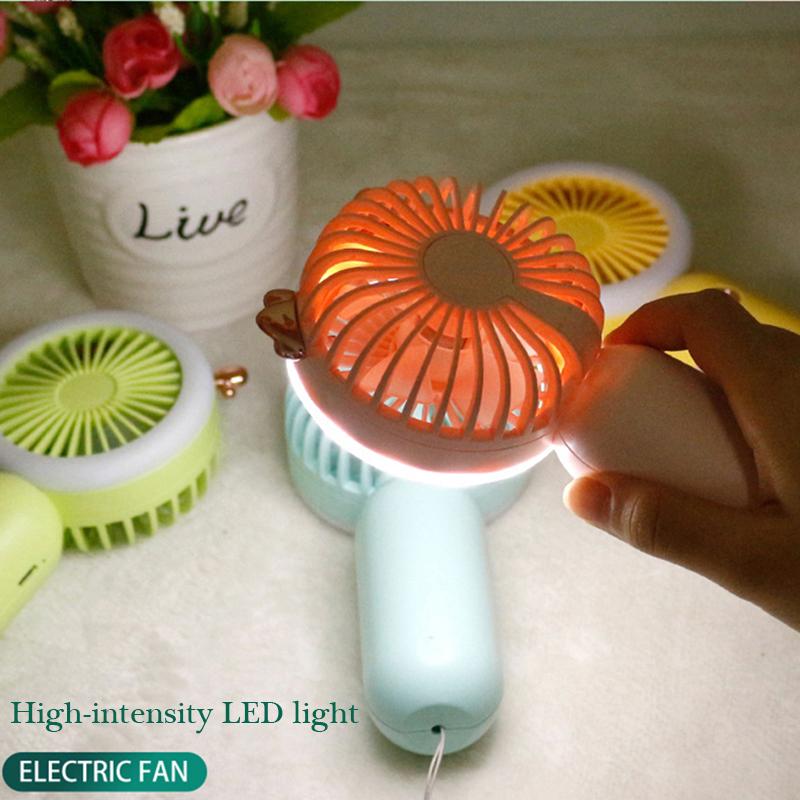 Buy Mini Portable Fan USB Rechargeable Night Light Cooling Handheld Fan ...