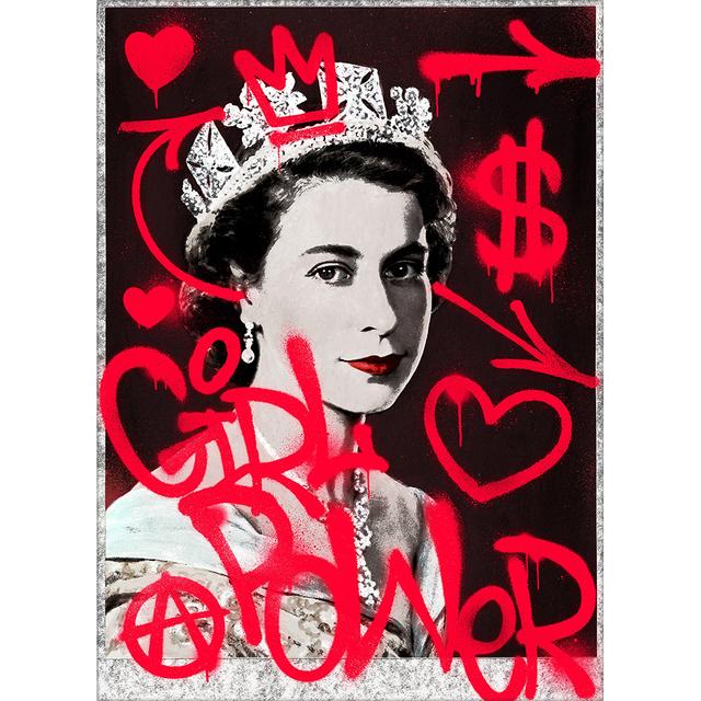 Cheap Graffiti Art England Queen Canvas Painting Queen Elizabeth II ...