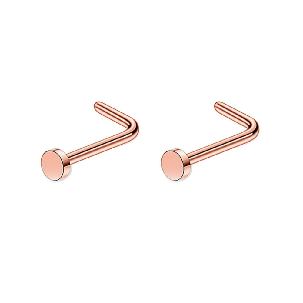 Buy 1 Pair Nose Nails Medical L-shaped Flat Nose Nails Nose Ring ...