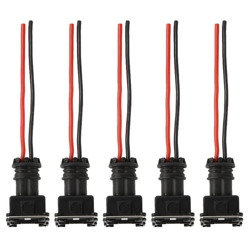 Buy 5Pcs/Set Wire Connector Fuel Injector Plug Fit EV1 OBD1 Pigtail Cut ...