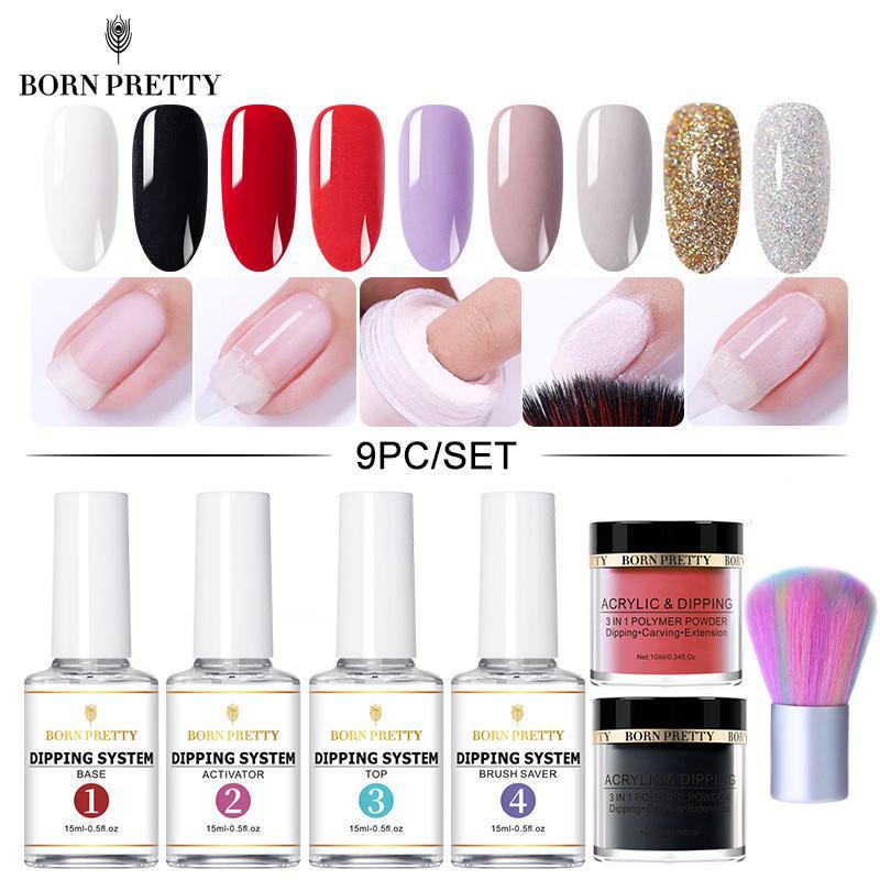 Buy BORN PRETTY Dipping Nail Powder Set Shinning Nail Glitter Pigment ...