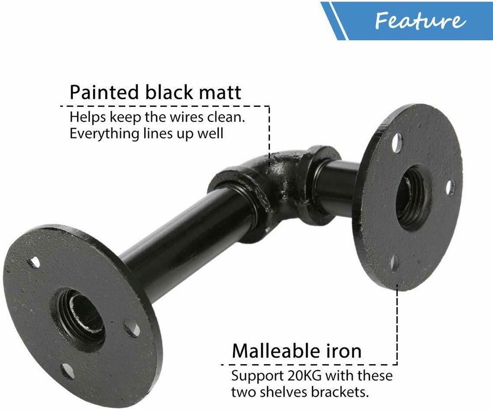 Buy Thick Iron Pipe Clapboard Support Frame Bracket Retro Water Pipe ...