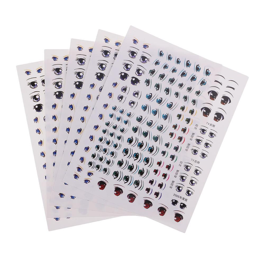 Buy 5 Sheet Eyes Stickers Water Decals Anime Figurine Dolls Eye Paster ...