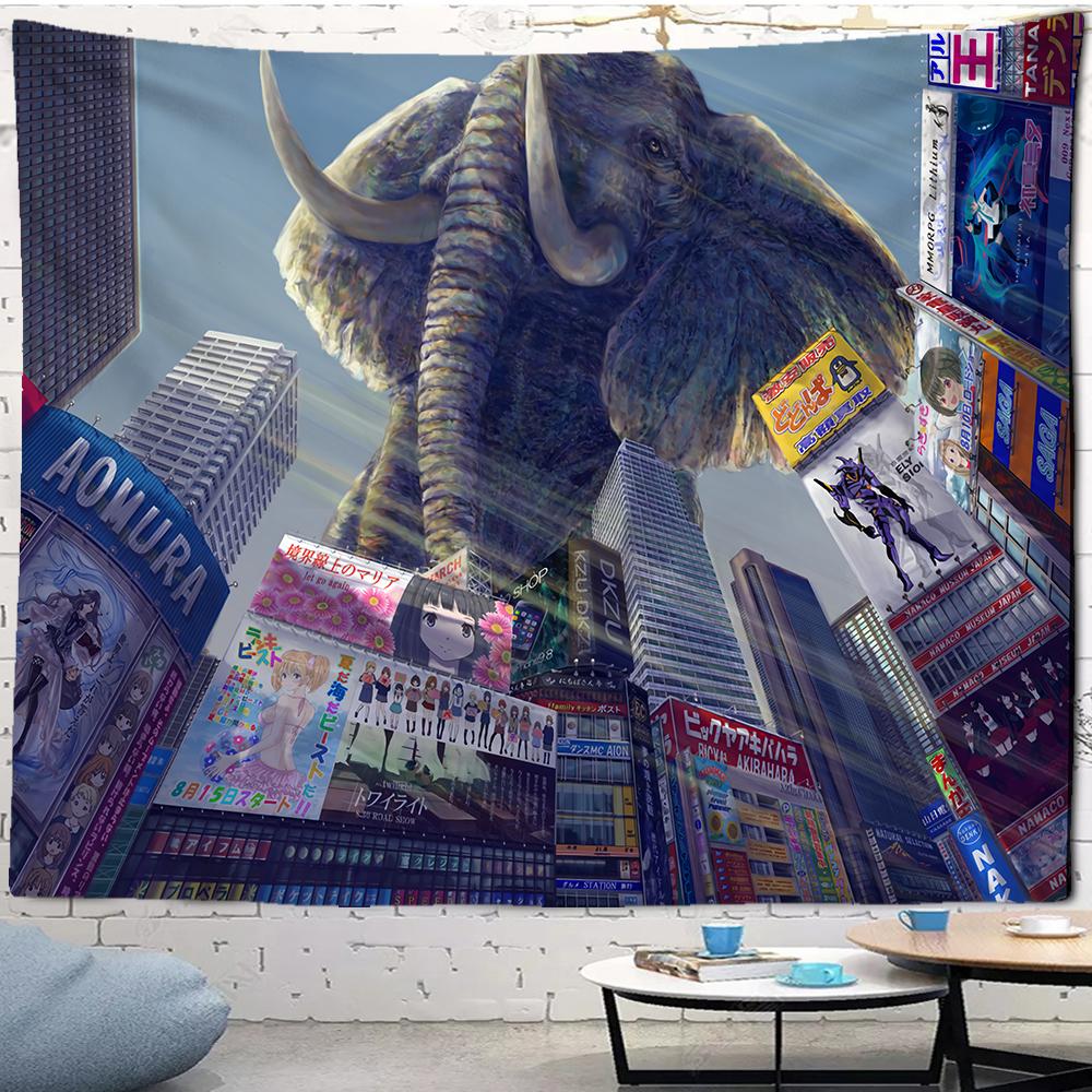 Cheap Cyberpunk Futuristic Steam City Tapestry Art Home Psychedelic ...