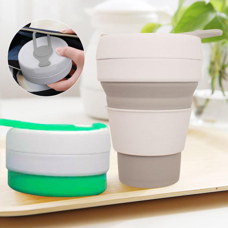 Buy Protable Folding Gargle Cup Solid Color Water Silicone Cups For ...