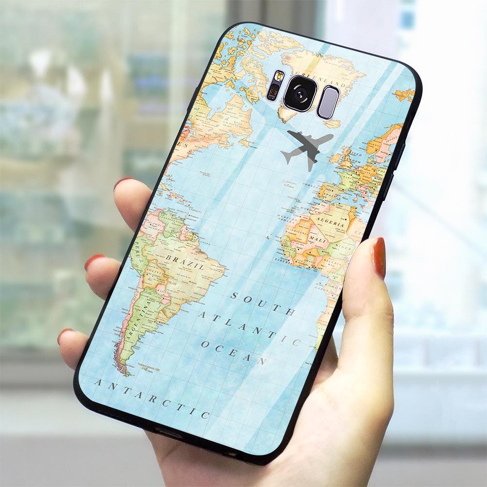 World Map Phone Cover For Samsung Note 9 9 10 S8 S9 A30 A40 A50 A70 ...