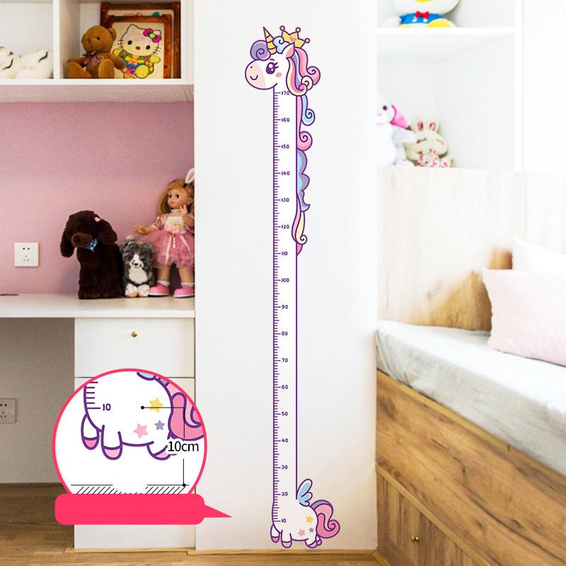 Children'S Growth Measuring Height Sticker Rainbow Unicorn Height ...
