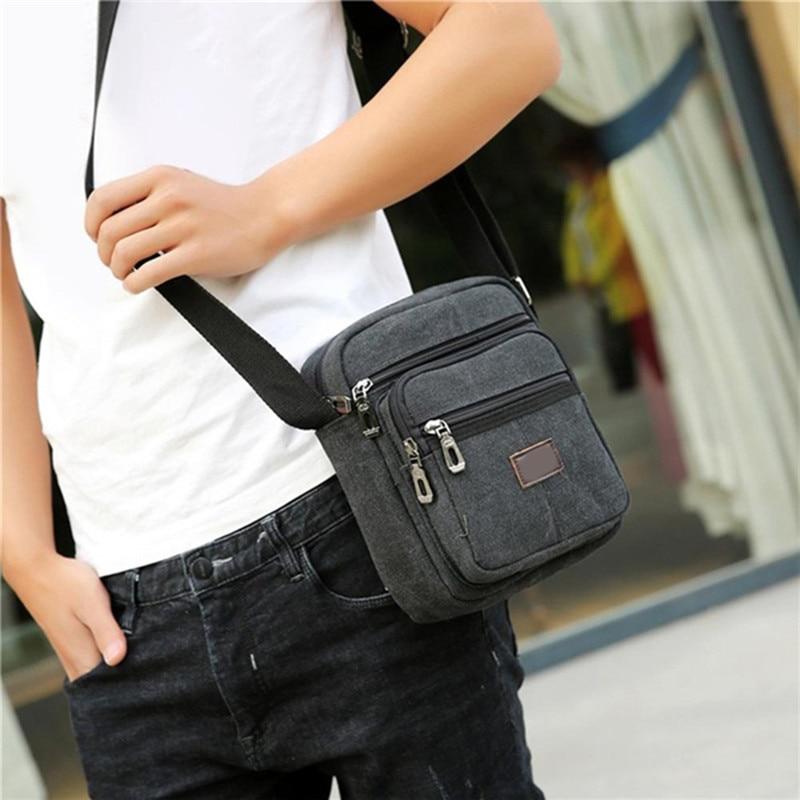 Multifunctional Men's Shoulder Bag Flap Solid Color Casual Messenger ...