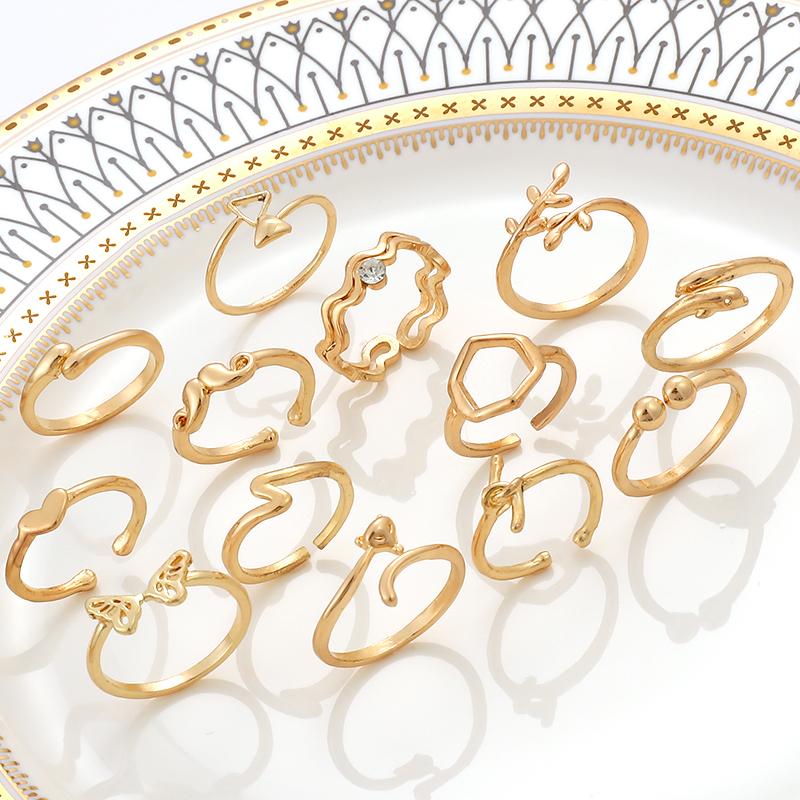 Buy Luxury Gold Color Rings for Woman Vintage Sexy Open Ring Party ...