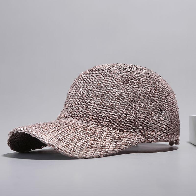Full Mesh Dot Knitted Baseball Cap Women Spring Summer Breathable ...
