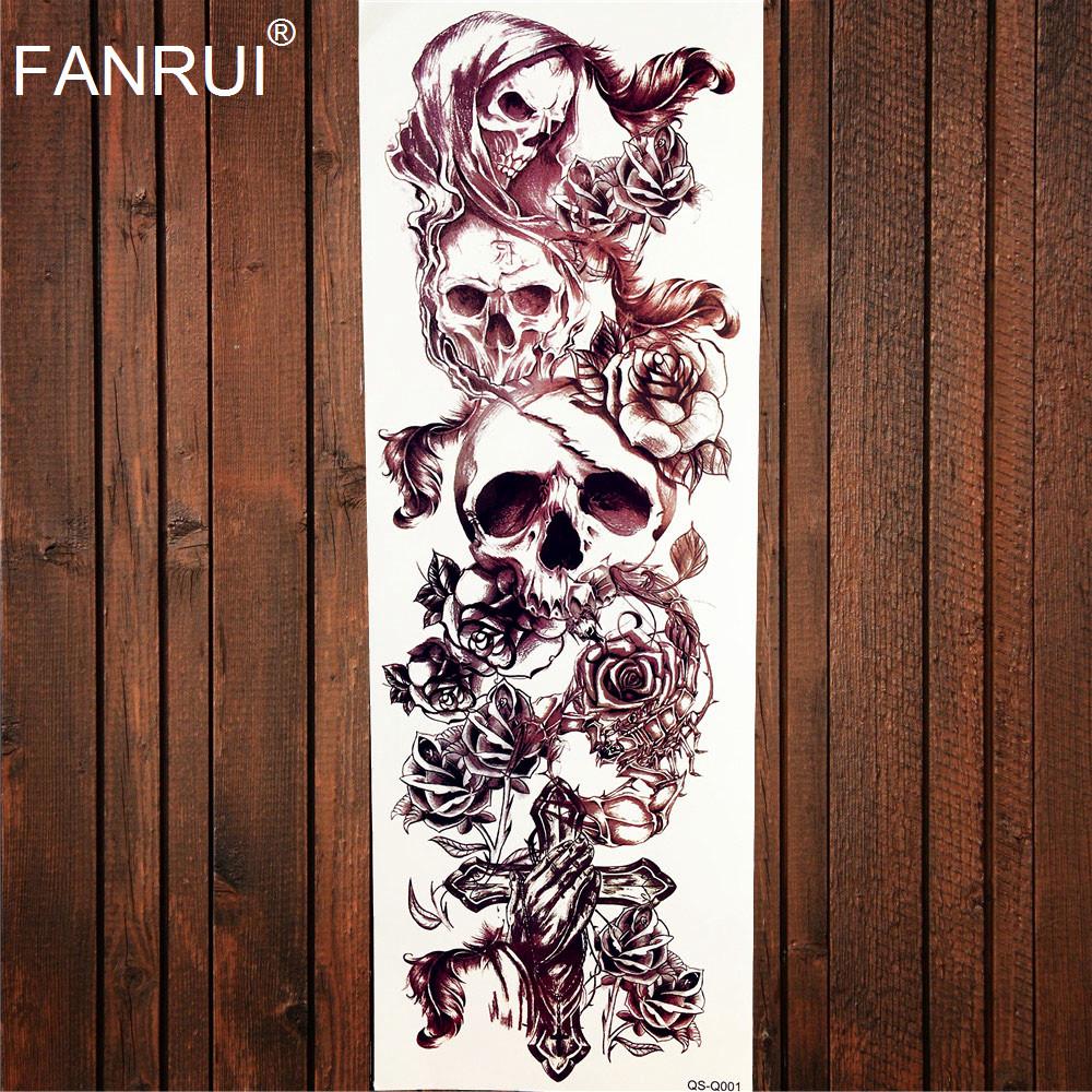 Buy 1PC 3D Watercolor Fox Rabbit Wolf Full Legs Temporary Tattoo ...