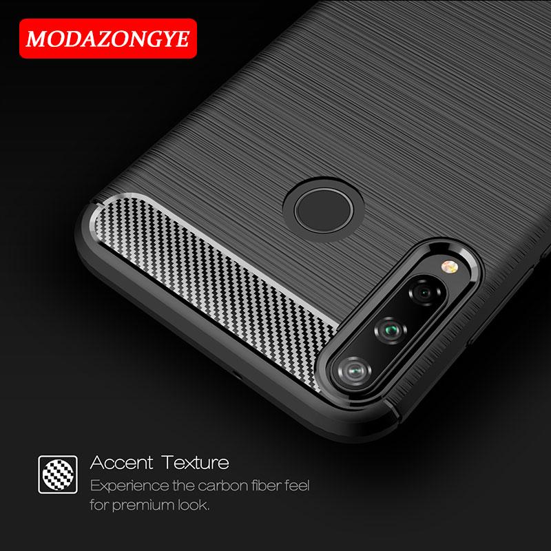 Buy Carbon Fiber Huawei Y7P Case Soft Back Cover Protective Huawei Y7P ...