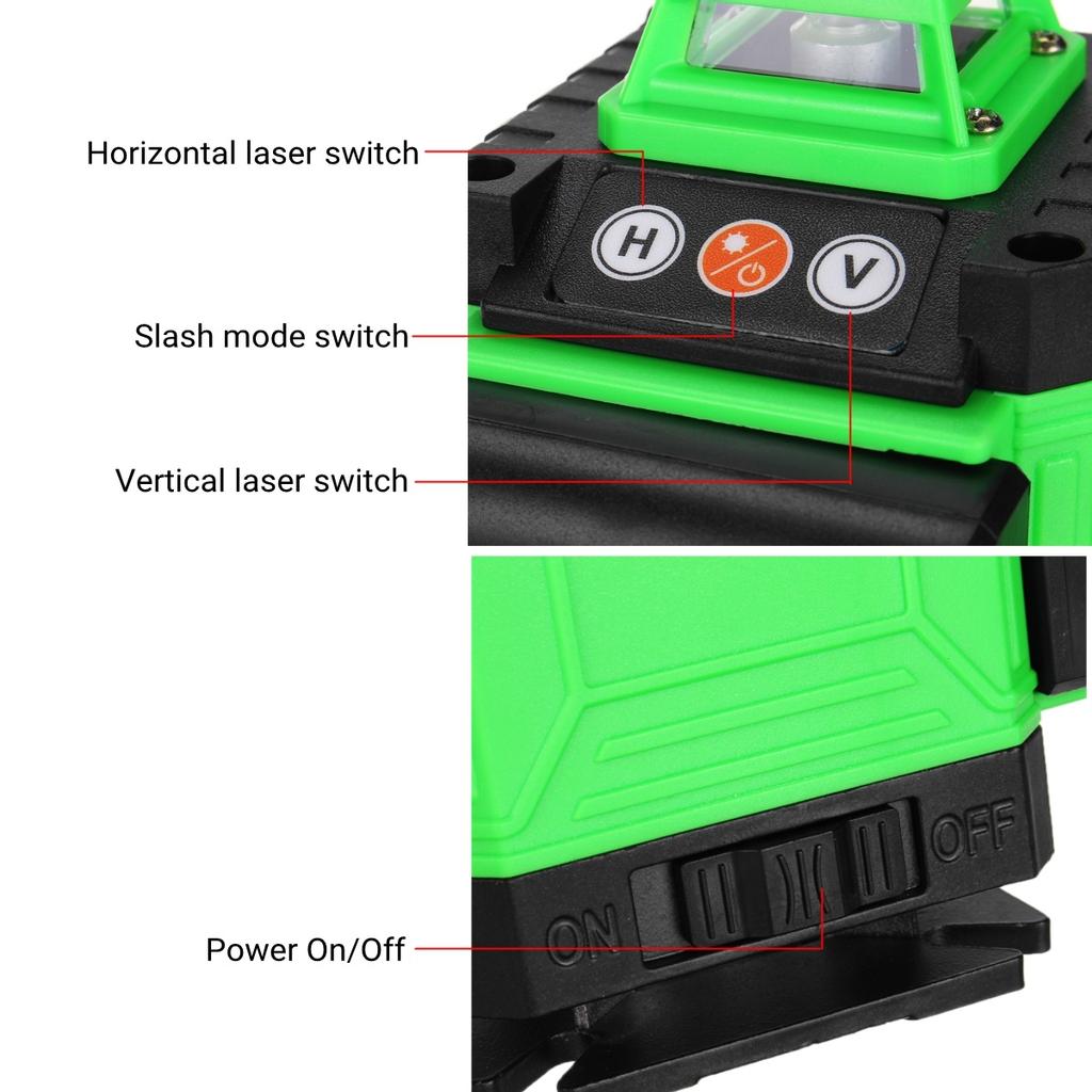 Buy 16 Line 4D Green Laser Level Waterproof Green Wall Bracket Cross ...