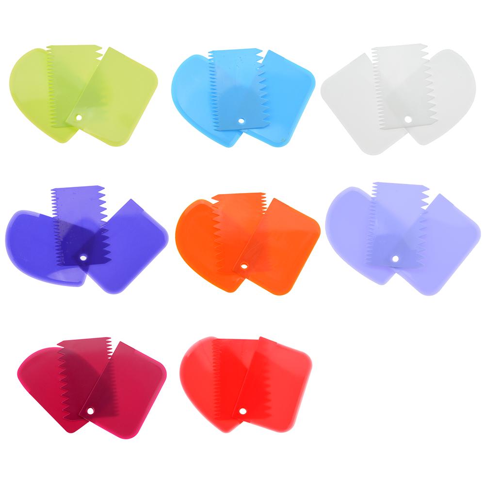 Buy 1Set/3Pcs Cake Scarper Plastic Scraper Cream Scraper Set Cake Mold ...