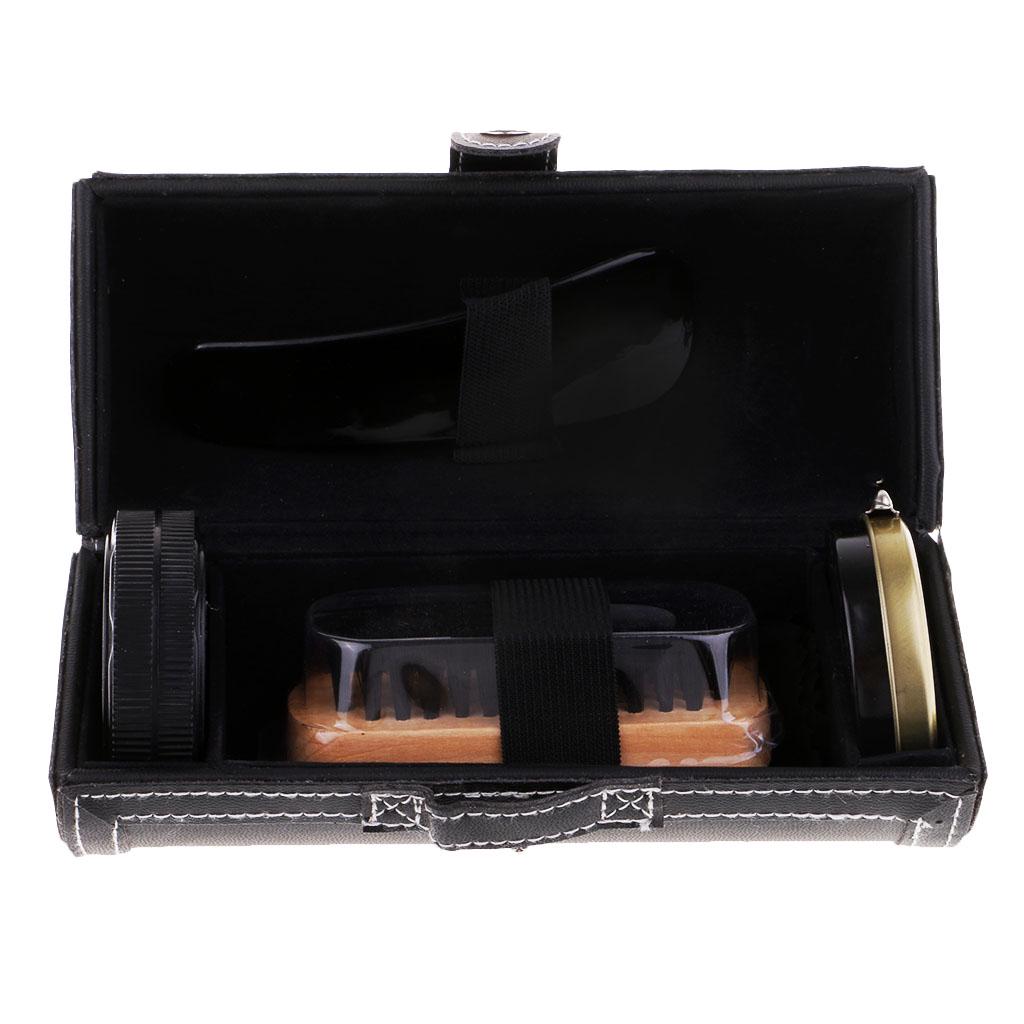 Buy 1 Set Shoe Shine Care Kit Shoe Polish Brush Set for Leather Shoe ...