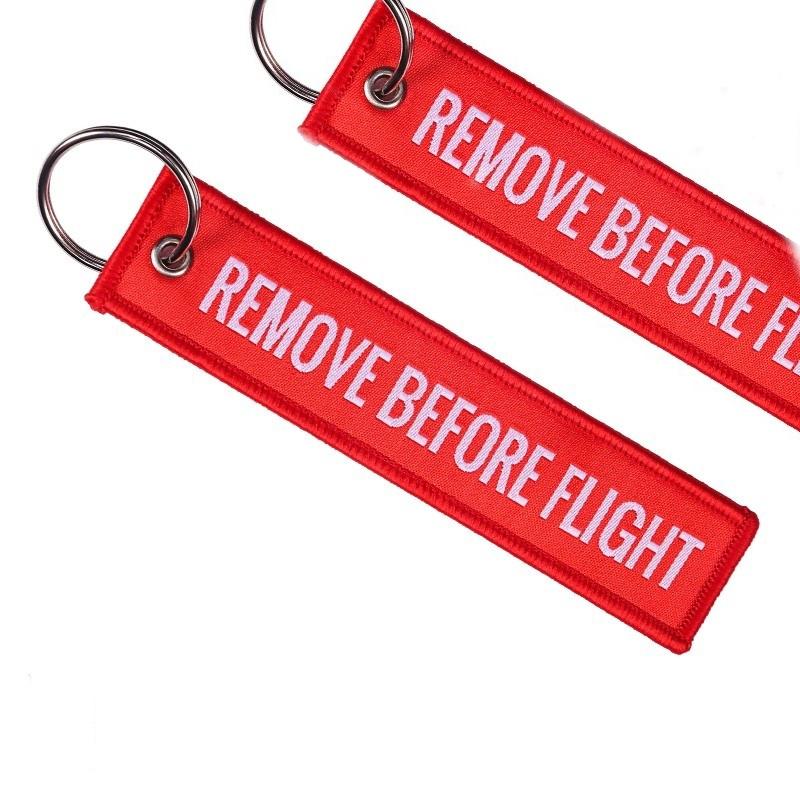 Satın alın Woven Remove Before Flight Keychains Red | Joom