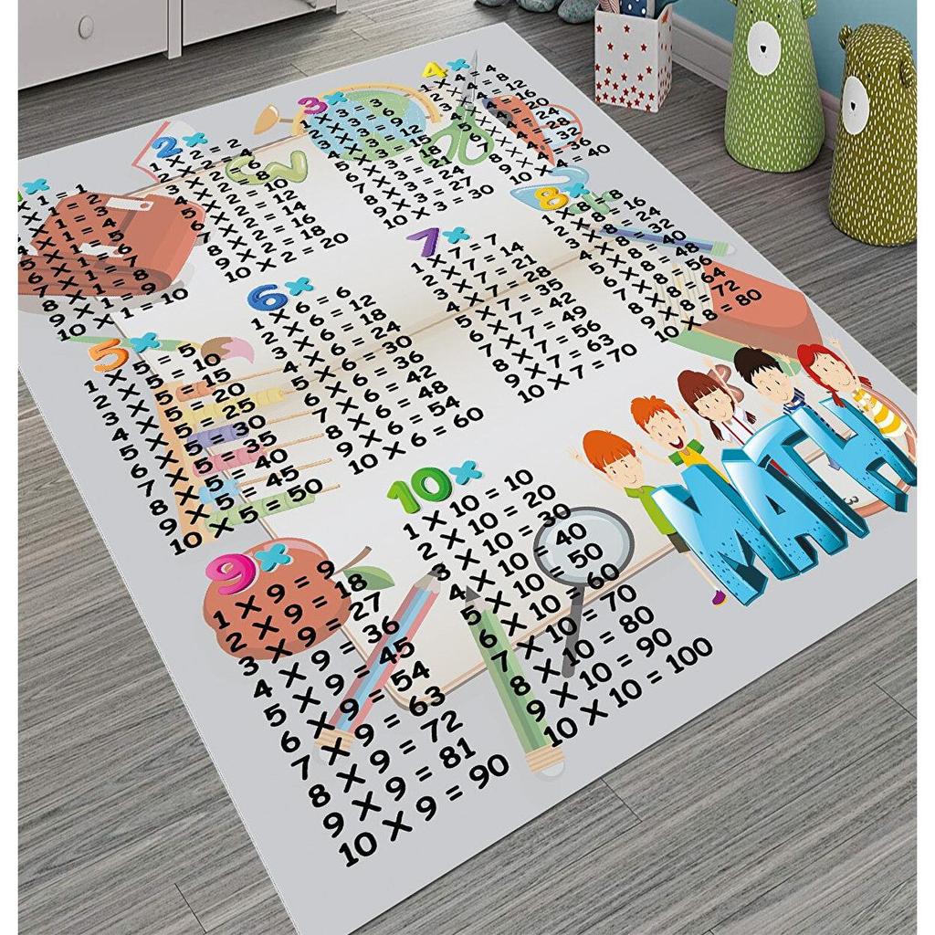 Cheap Children Room Rug Non-Slip Base Educational Multiplication Table ...