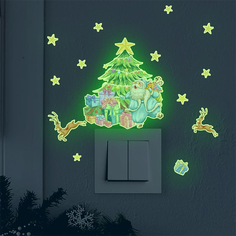 Satın alın Christmas Bathroom Toilet Wall Stickers Luminous Santa Claus ...