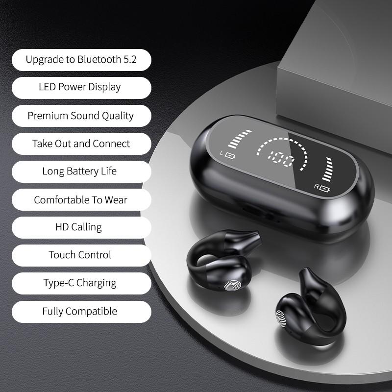 Buy Air Conduction Bluetooth Earphones Sport Waterproof Led Display ...