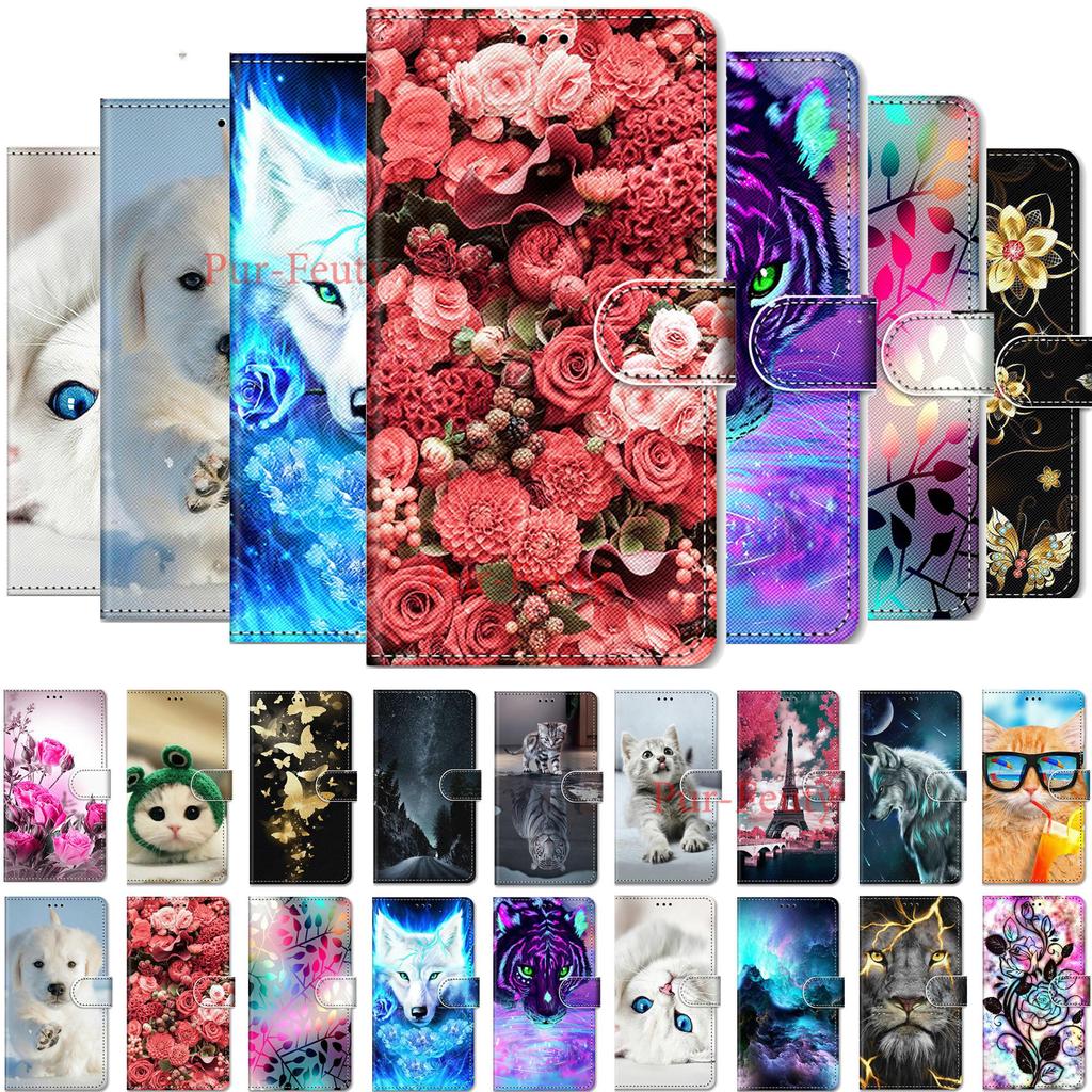 Cheap Luxury Flip Cover PU Leather Wallet Card Slots Rose Flower ...