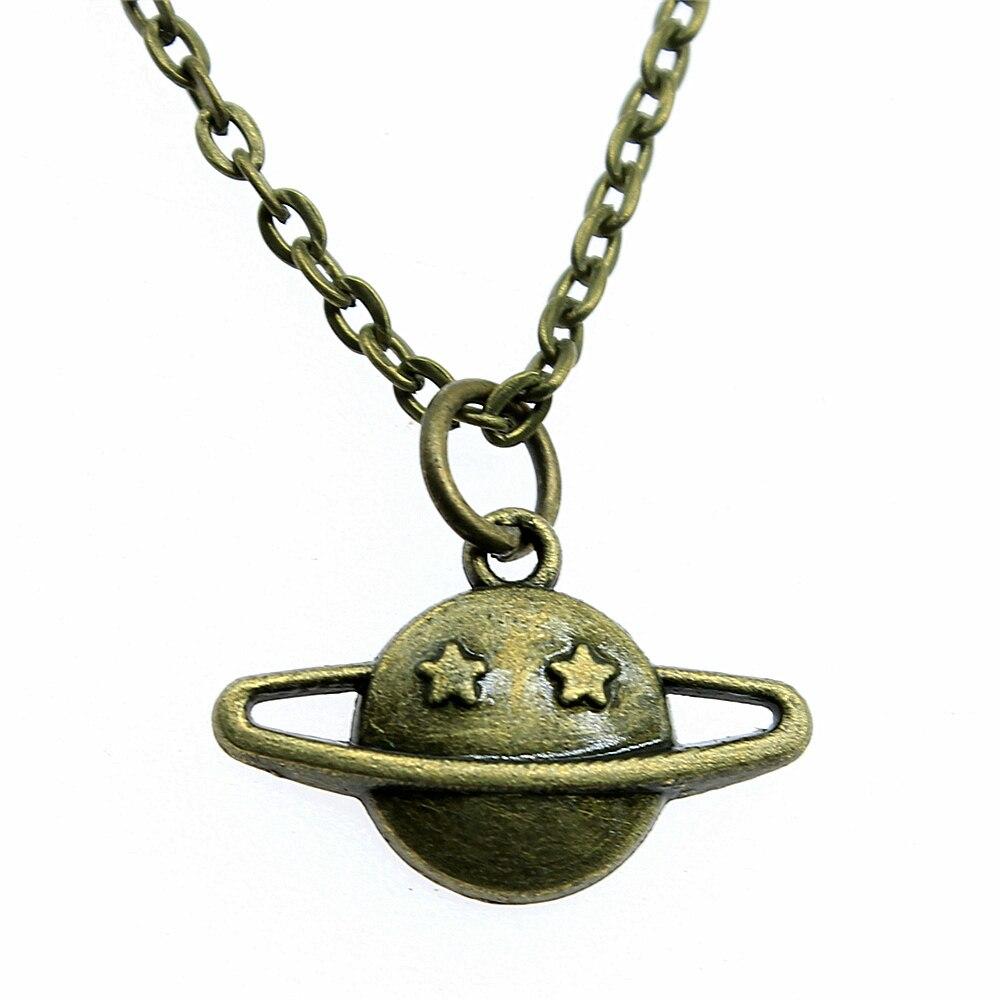 Satın alın 1 piece Saturn Solar System Charms Necklaces Antique Bronze ...