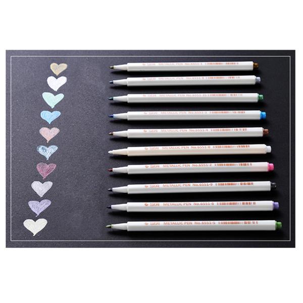 STA Metallic Pen 6551 Painting Pen Art Fine Metallic Colored Pen ...