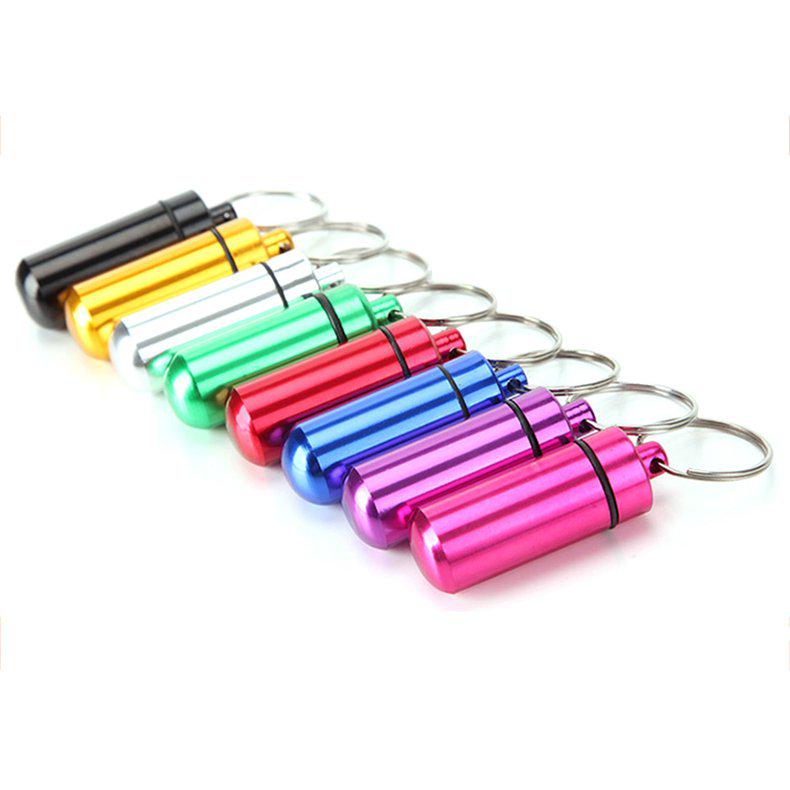 Jon Malone Waterproof Pill Box Key Rings Metal Keychain Storage Sealed ...