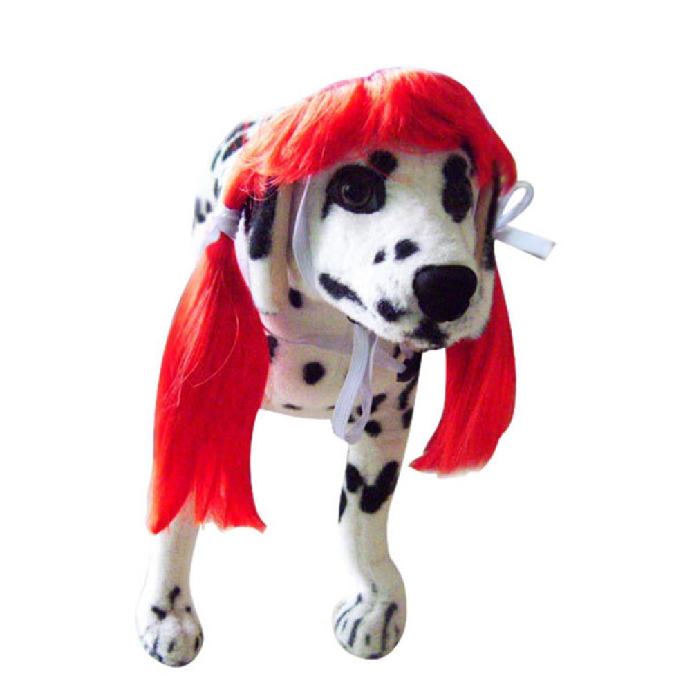 Buy Cute Dog Long Tied Hairpiece Synthetic Straight Cat Wig with ...
