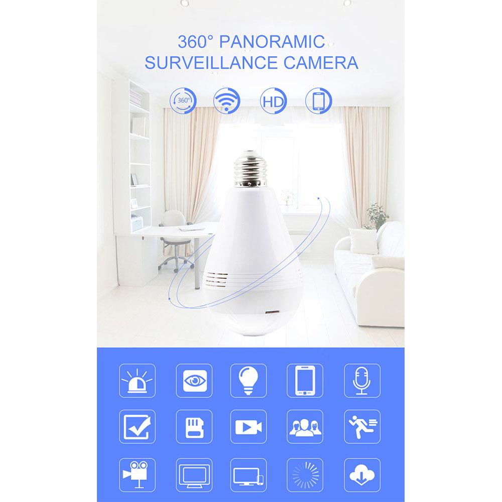 360-Degree Panoramic LED Light Surveillance Camera 1080P HD Wireless ...