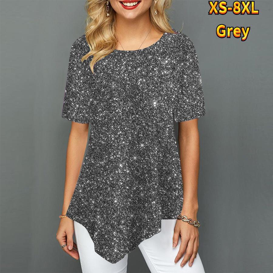 Kaufe 2022 Summer Women's Cute Round Neck Fashion Personality Plus Size Pullover Short Sleeve ...