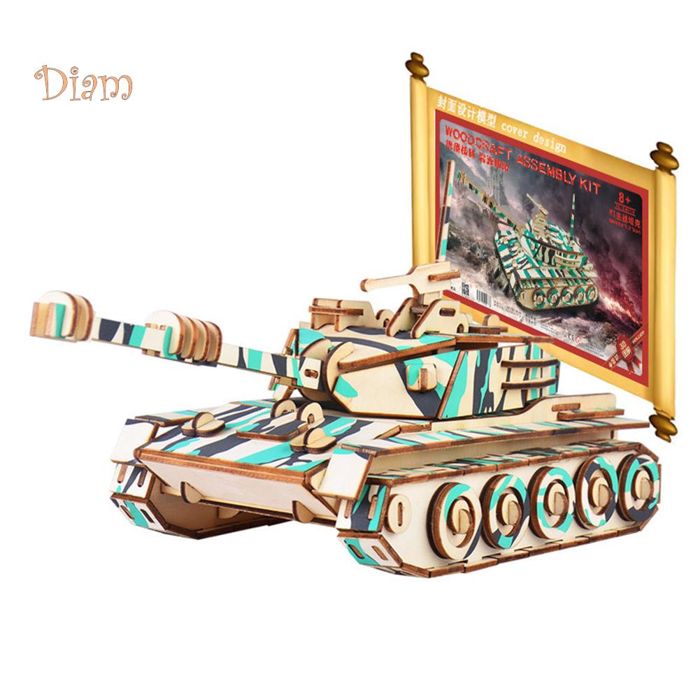 Buy Obsessed Wooden 3D Tank Building Blocks Kids DIY Craft Educational ...