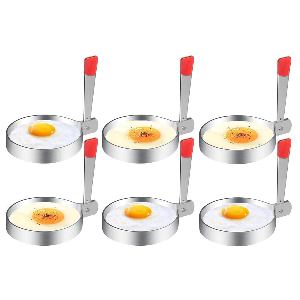 Buy 6 Pack Egg Rings,Stainless Steel Non Stick Omelet Mold with Handle ...