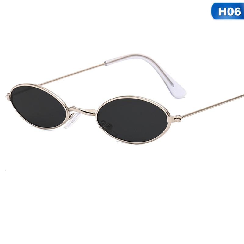 Buy Retro Black Round Sunglasses Small Oval Alloy Frame Summer Unisex ...