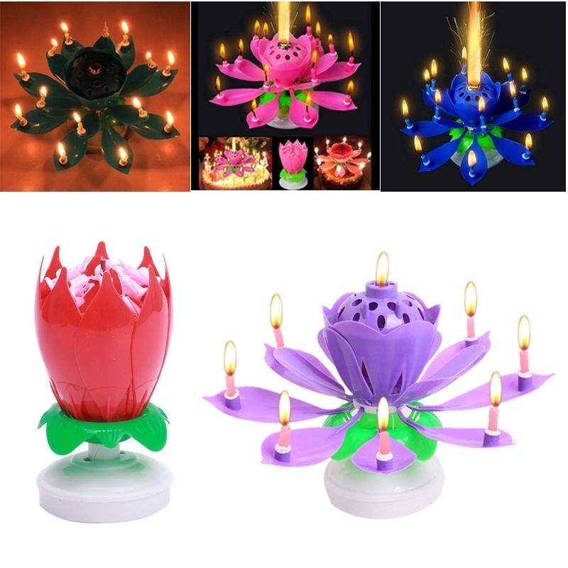 Buy Musical Lotus Flower Rotating Birthday Candles at affordable prices ...